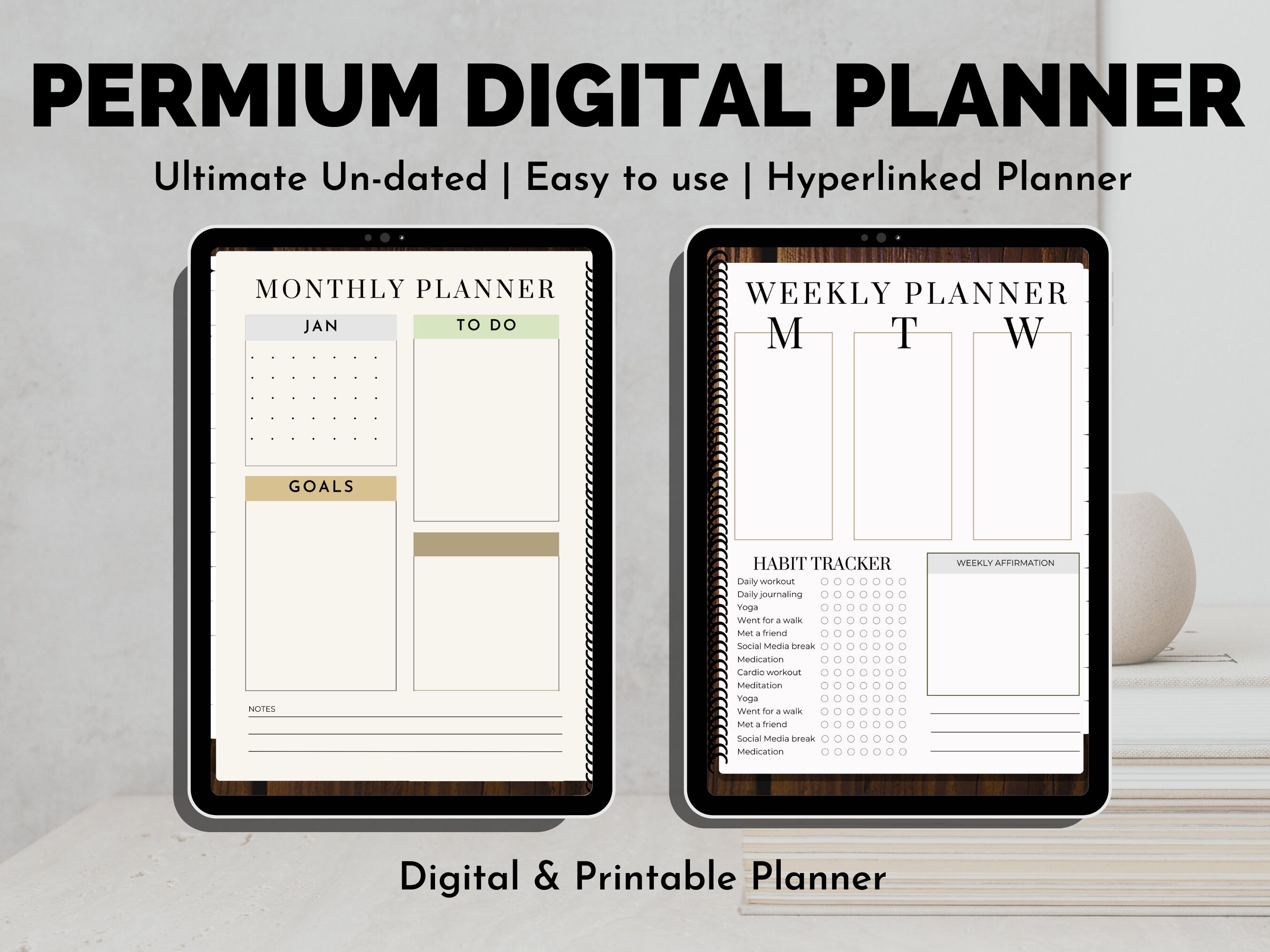 Digital Planner, Digital Downloadable Planner, Digital Journal, Weekly ...