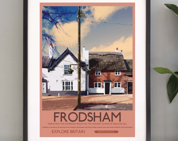 Frodsham Illustrated Map, Square Art Print, Cheshire Village - Etsy UK