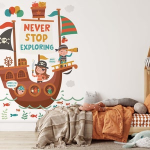 Pirate Boat Wall Decals Wall Murals Sticker - Etsy