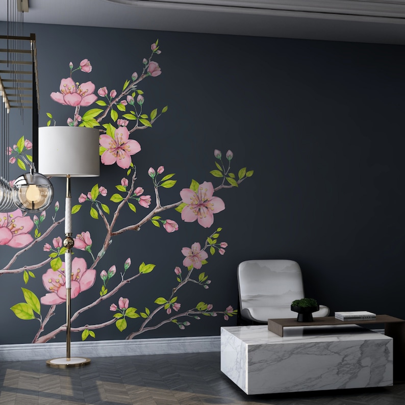 Chinoiserie Japanese Cherry Blossom Sakura Wall Decal Sticker - Etsy