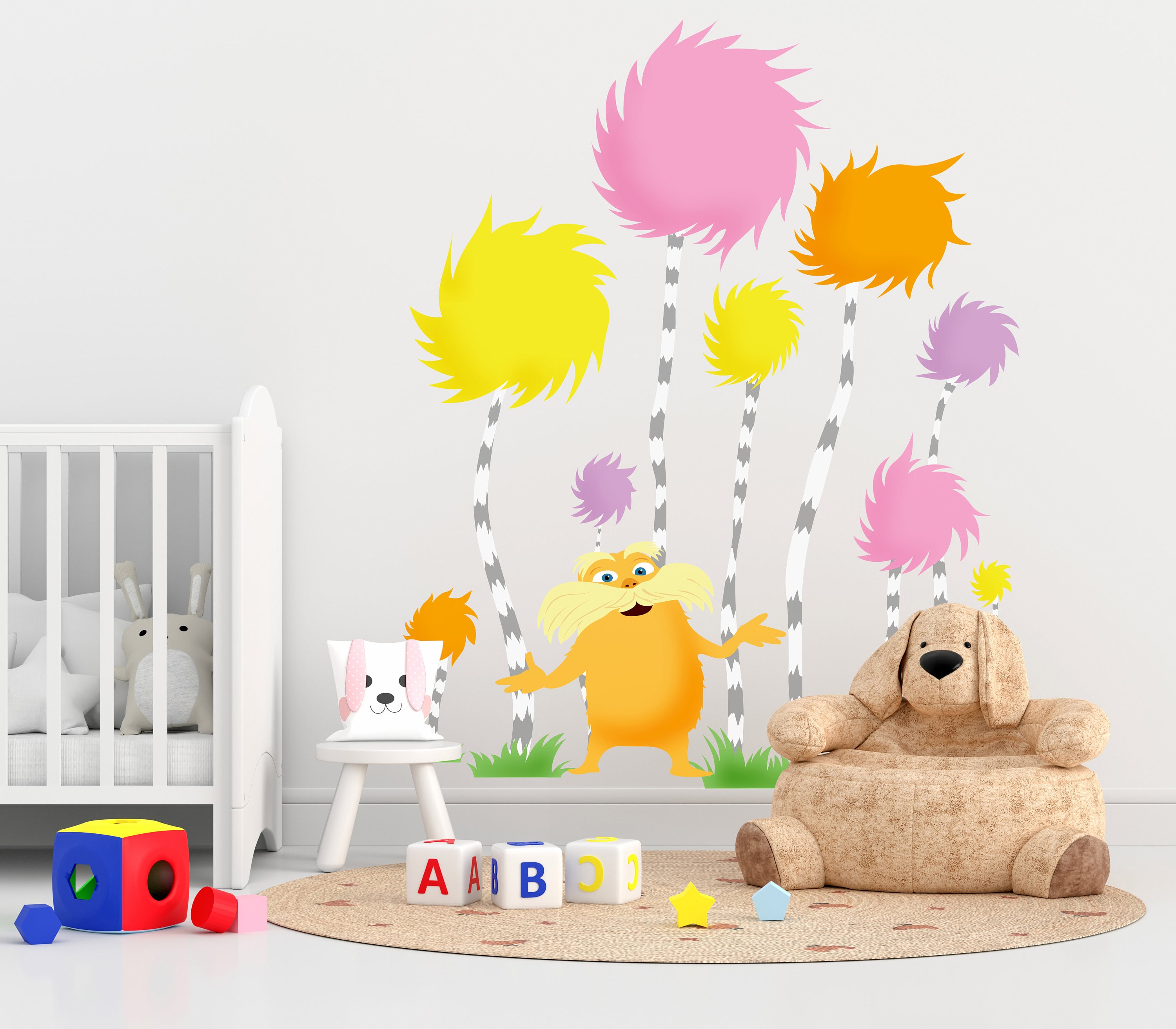 Removable Dr Seuss Lorax Truffula Tree Wall Decal Sticker Wallpaper for ...