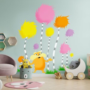 Removable Dr Seuss Lorax Truffula Tree Wall Decal Sticker Wallpaper for ...