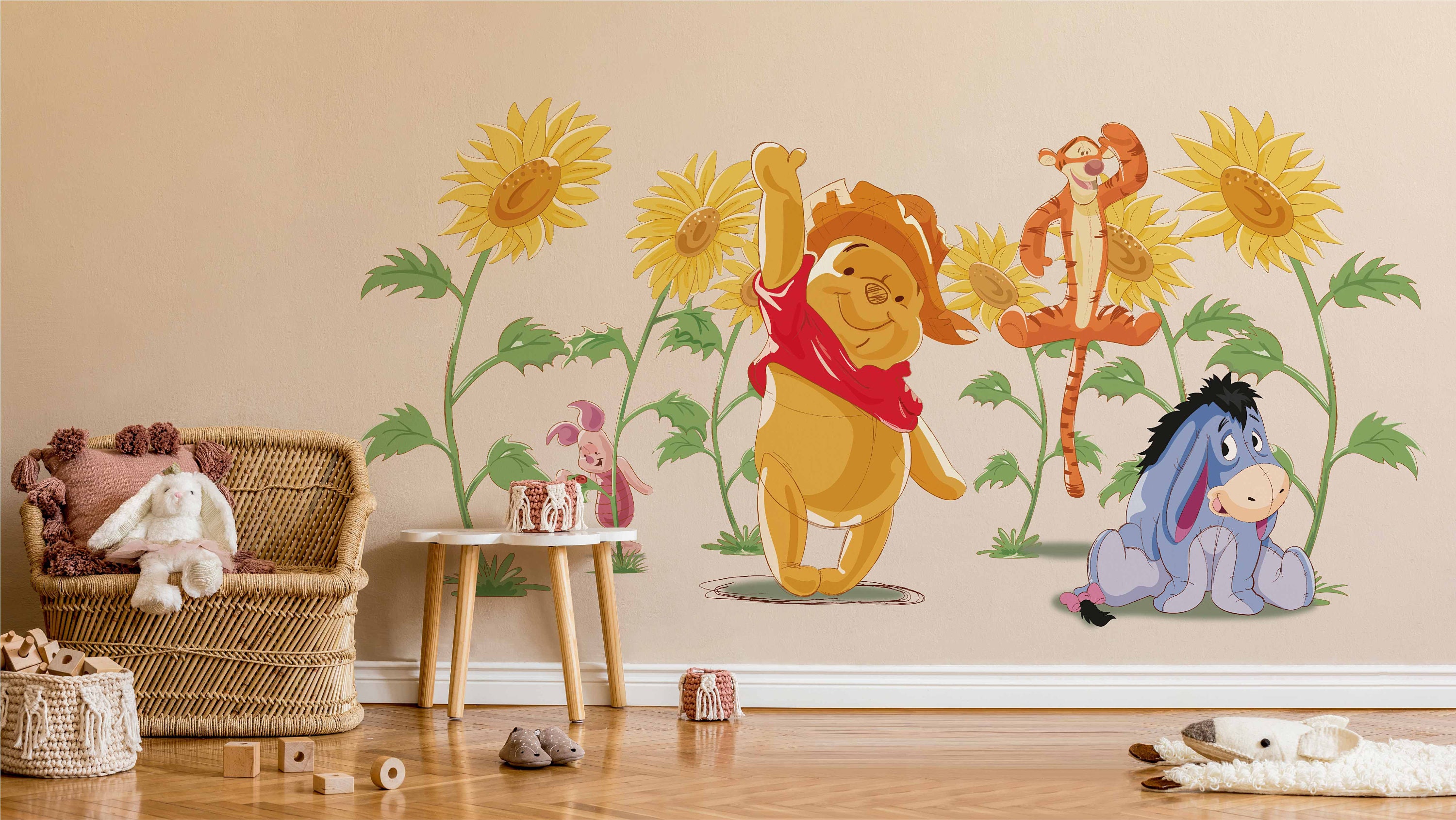 Removable Winnie the Pooh With Sunflower Wall Decal Sticker - Etsy