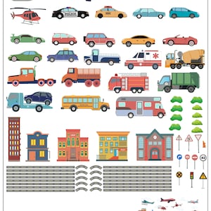 Removable Transportation Theme Wall Decals for Nursery and Kids Rooms ...