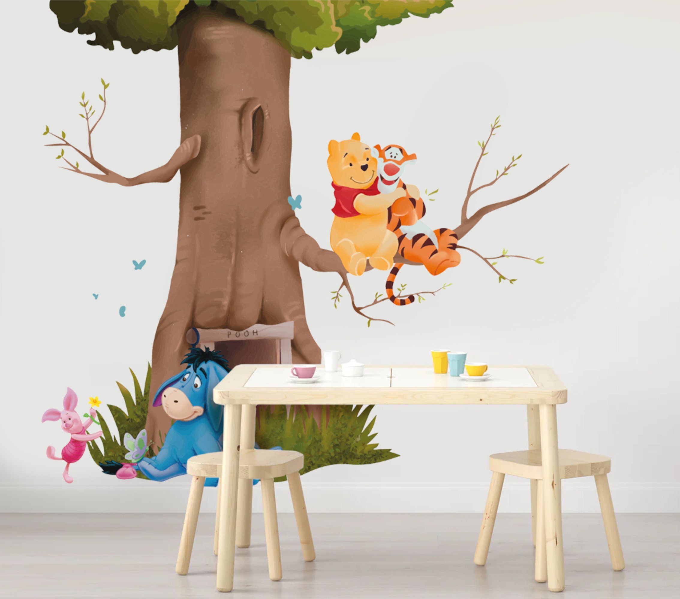 Removable Winnie the Pooh on a Tree Wall Decal Sticker Wallpaper for ...