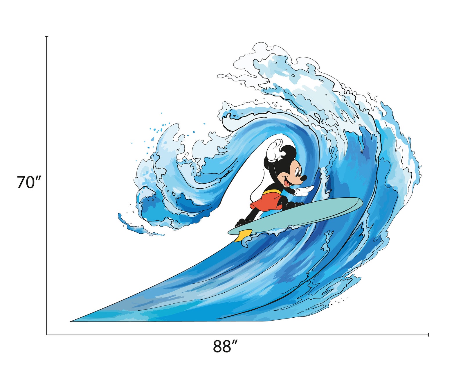 Mickey Mouse Surfing Wall Decal for Kid Wall Sticker for Nursery - Etsy