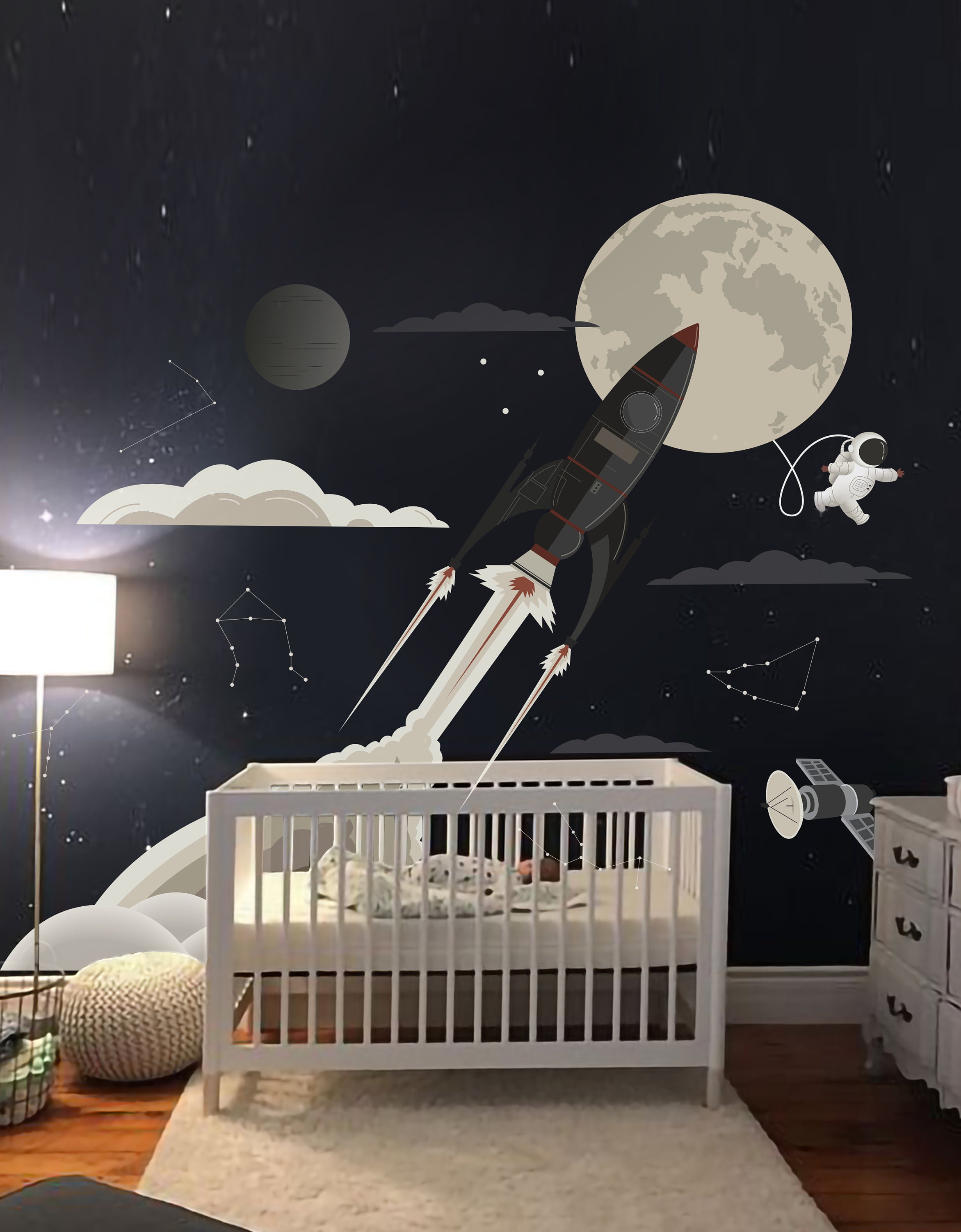 Space Rocket Constellation Star Astronaut Wall Decal Sticker - Etsy