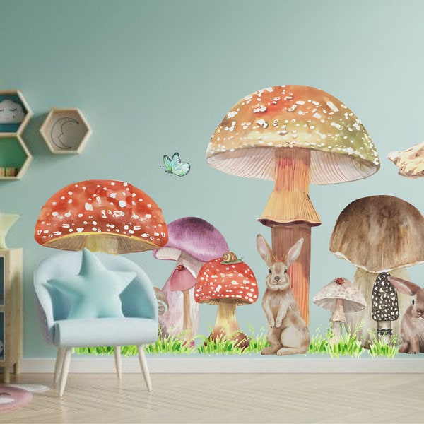 Mushroom Wall Decals - Etsy