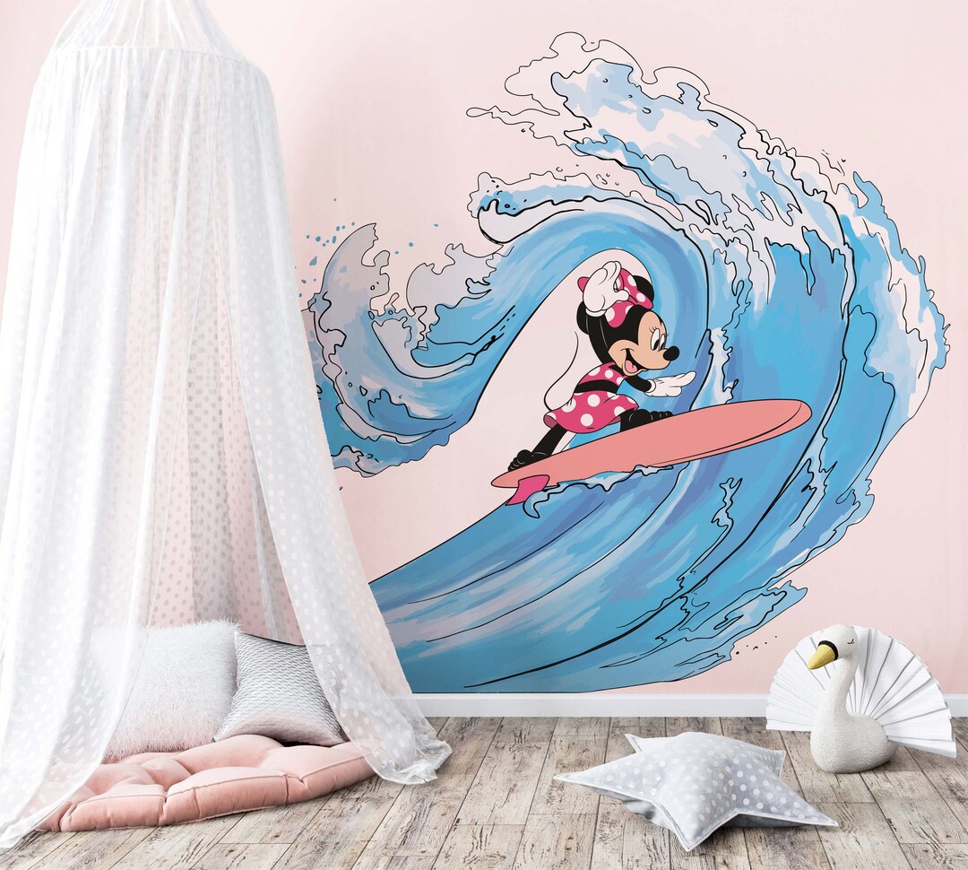 Removable Disney Minnie Mouse Surfing Wall Decals for Girl and Baby ...