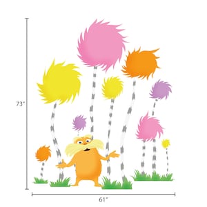 Dr Seuss Lorax Truffula Tree Wall Decal Wall Sticker Wallpaper for Kids ...