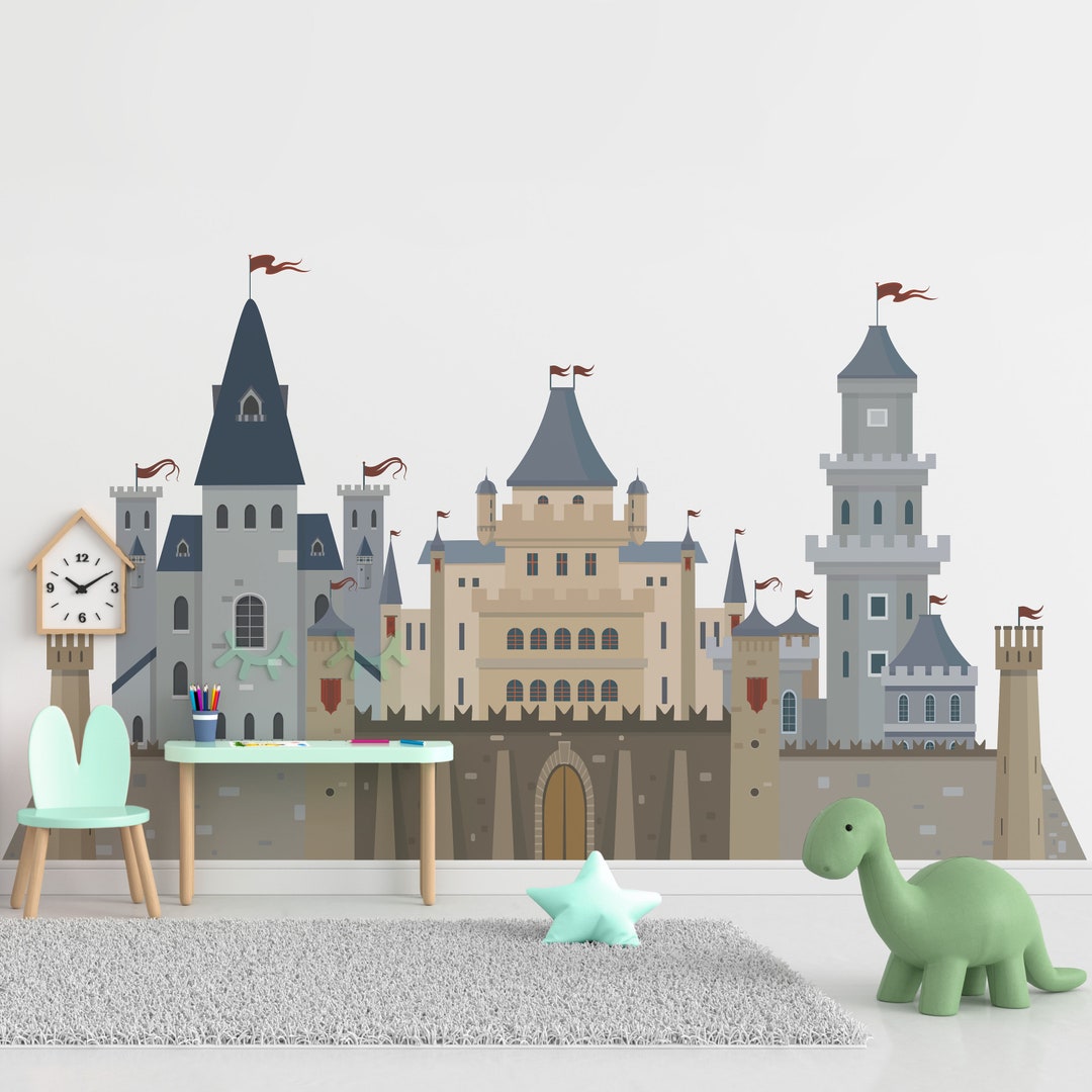 Mid Century Castle Boy Room Wall Decal Mural Sticker - Etsy