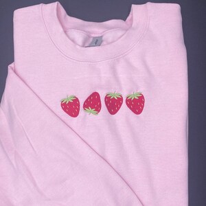 Embroidered Strawberry Sweatshirt, Custom Embroidered Sweatshirt ...