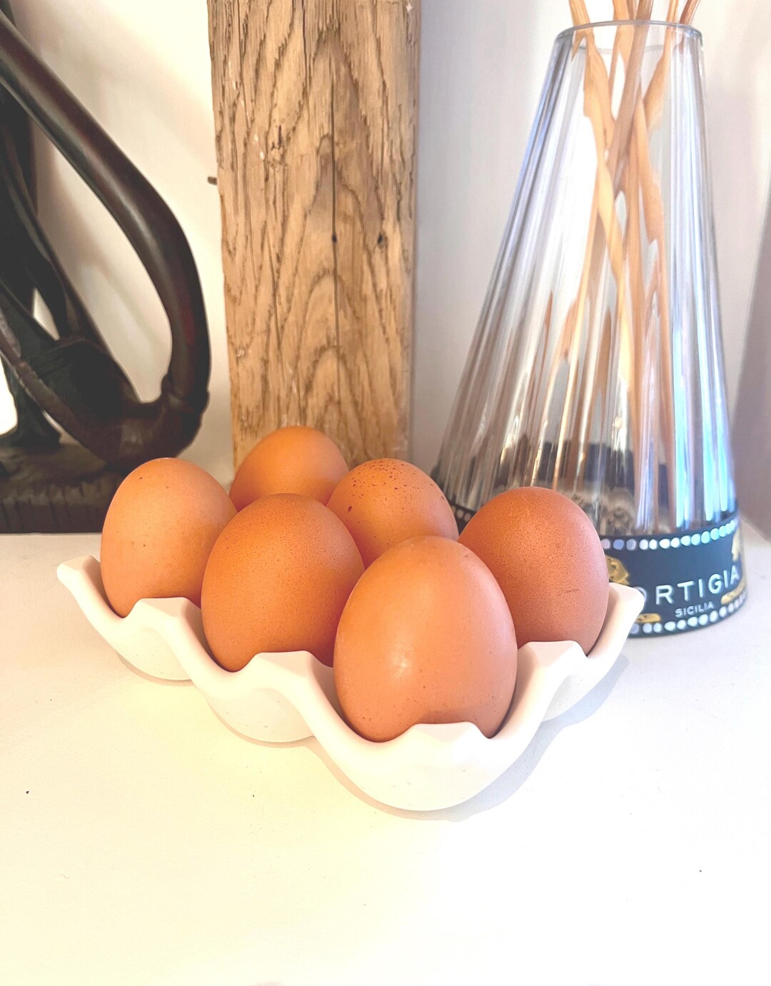 Beige / Off-white Egg Holder | Concrete Egg Holder | Kitchen Decor | Farmhouse Decor | Home ...