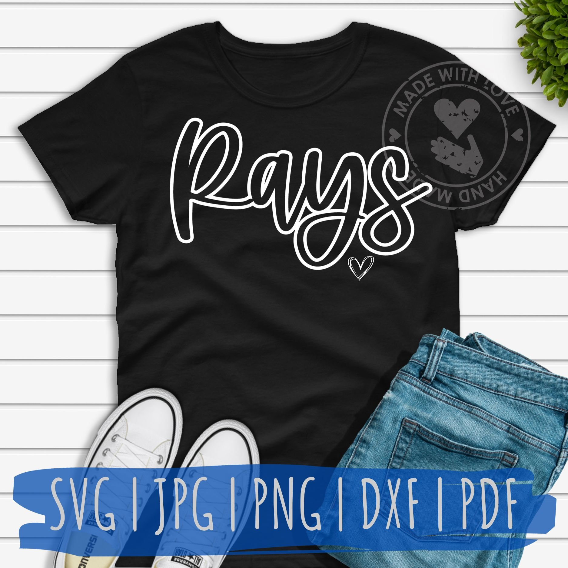 Custom Made Rays (w/heart) Shirt Design for Svg, Jpg, Png, Dxf Digital ...