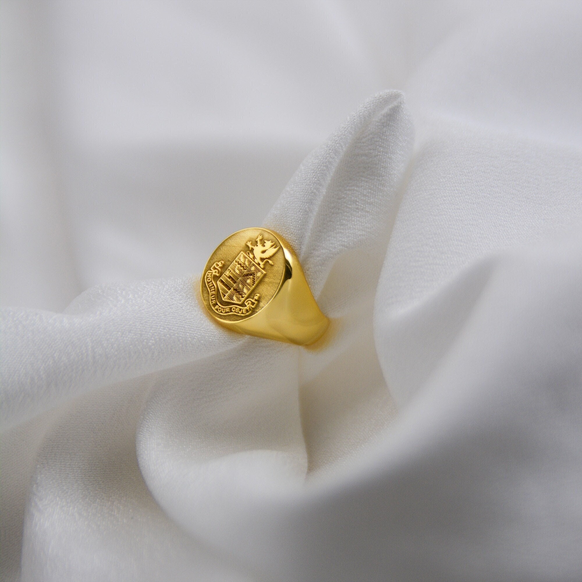 Custom Signet Ring Family Crest Rings Coat of Arms Ring - Etsy