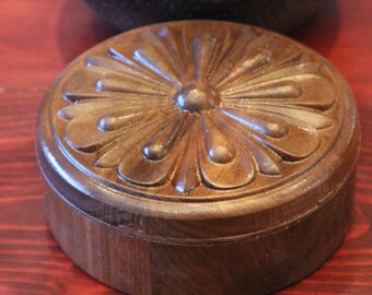 Antique Rare Round Jewelry Box - Etsy