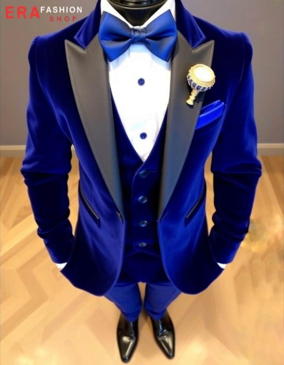 Royal Blue Velvet Tuxedo Suit: 3-piece Bespoke Groom/prom Suit - Etsy
