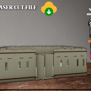 Frontier Fort Laser Cut File, Laser Cut Castle 3mm, Wild West Fort SVG ...