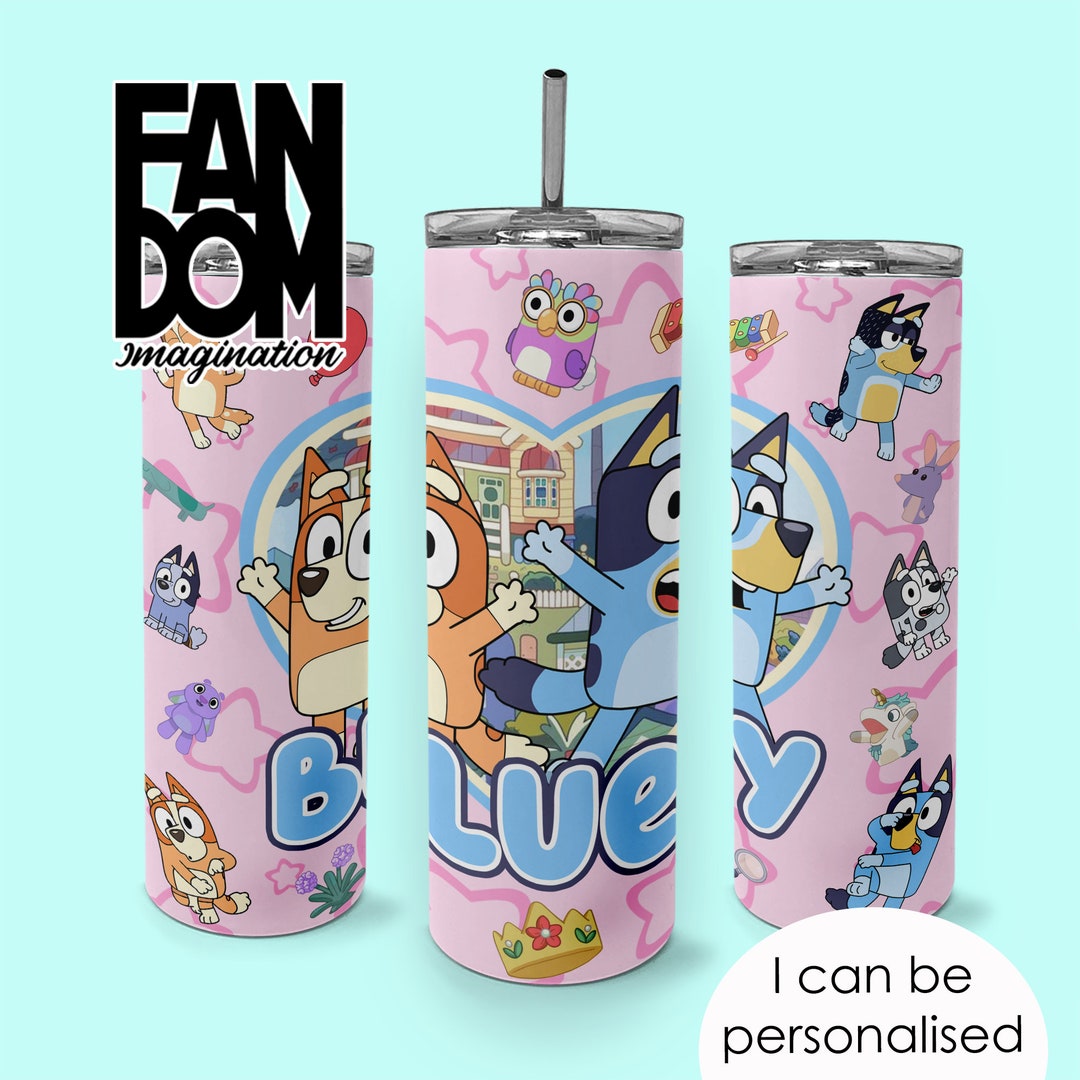 Bluey and Bingo Bluey Inspired 20oz Reusable Personalised Stainless ...