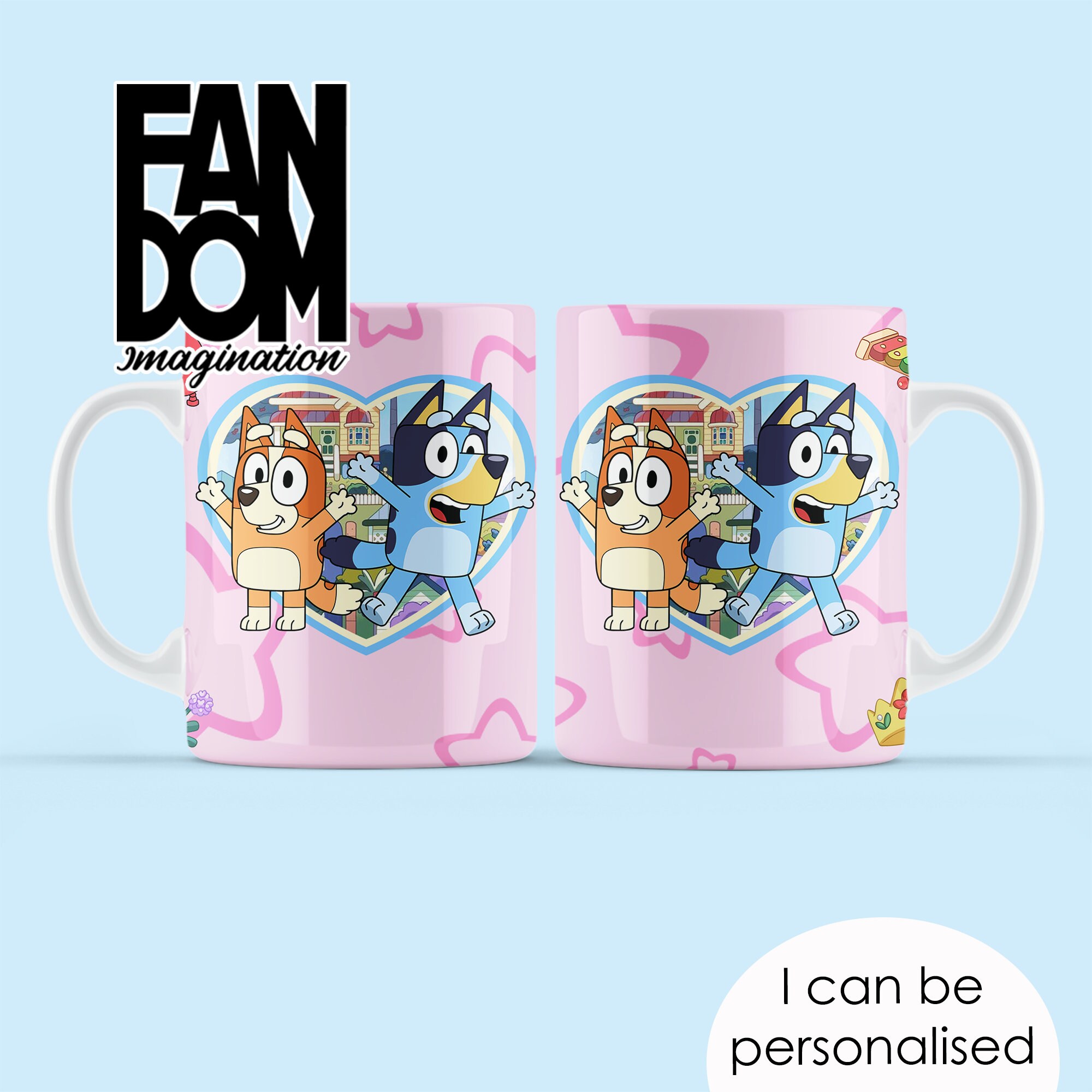 Bluey and Bingo Bluey Inspired 11oz Personalised Ceramic Mug Birthday ...