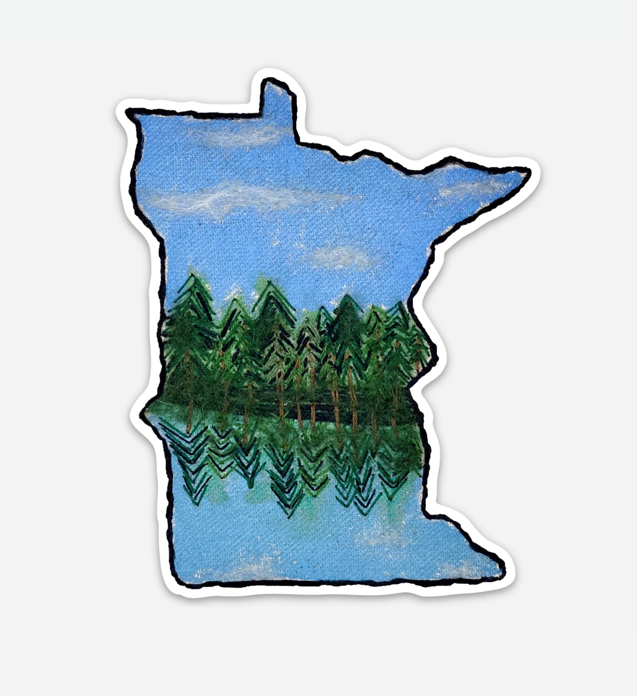 4 Sticker minnesota Lakes Decal MN State Shape Embroidered Image ...