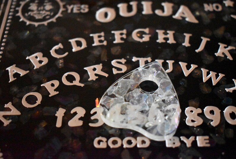 Handmade Ouija Board + Iridescent Glass Planchette | Sun and Moon ...
