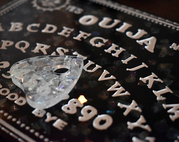 Handmade Ouija Board + Iridescent Glass Planchette | Sun and Moon ...