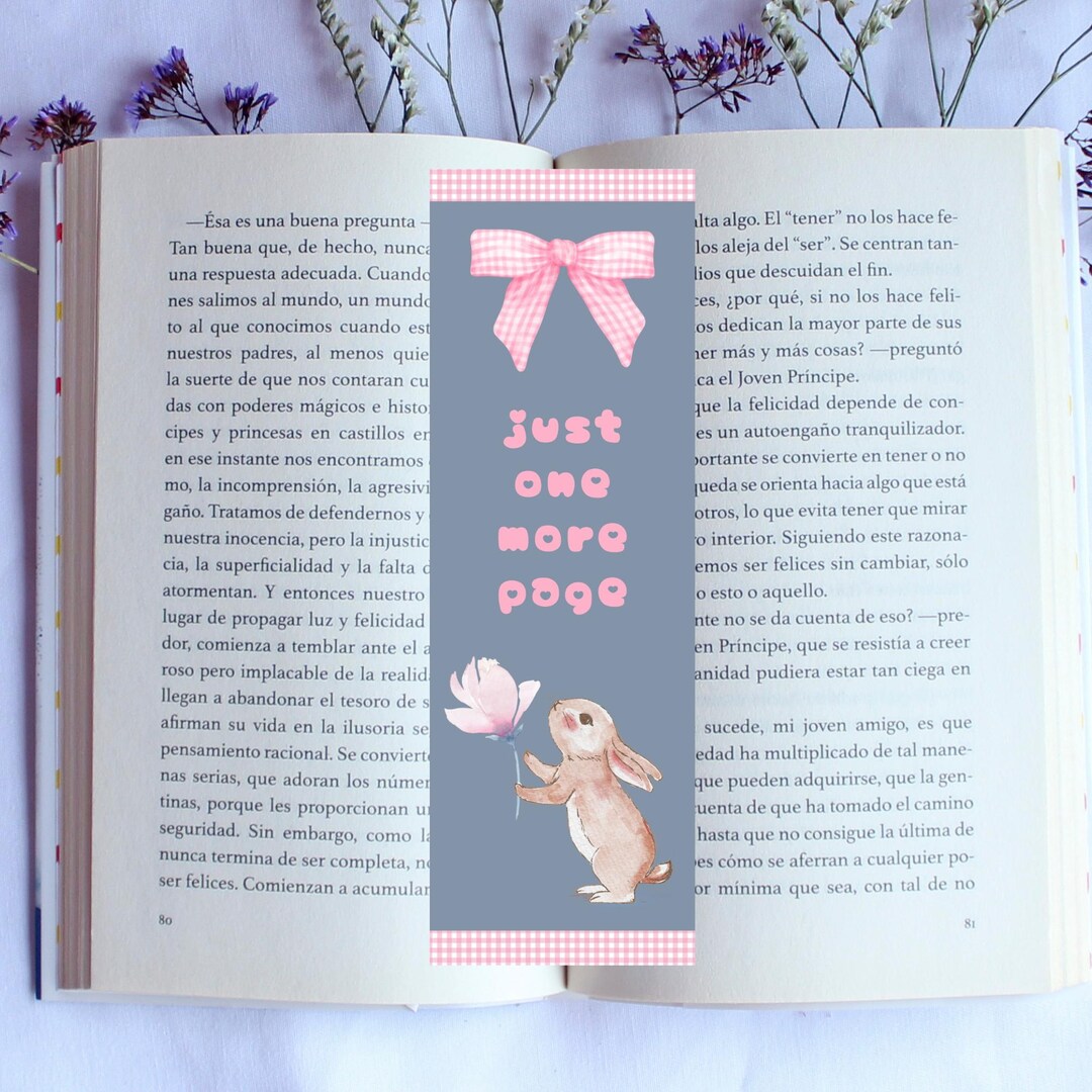 Clipart Bunny Bookmark Printable, Bunny Easter Bookmark Pdf Digital ...