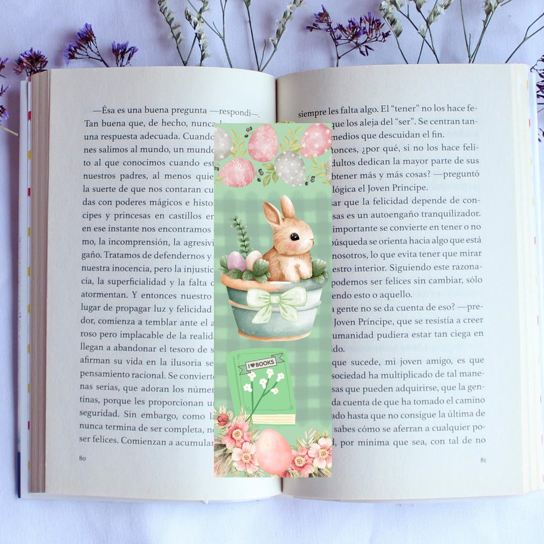 Easter Clipart Bunny Bookmark Printable, Bunny Bookmark Watercolor Pdf ...