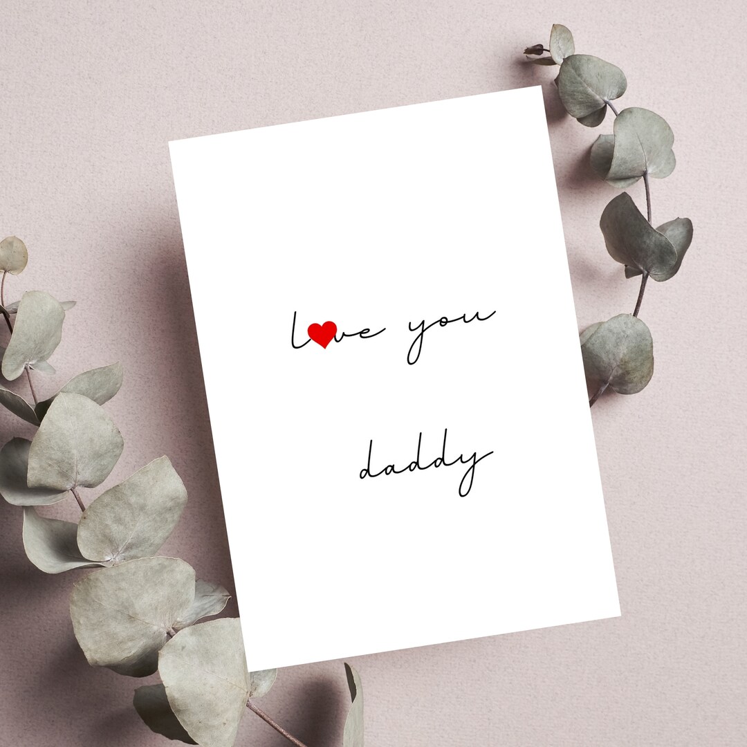 Card for Daddy Printable, Card for Dad Instant Download, Birthday Dad ...