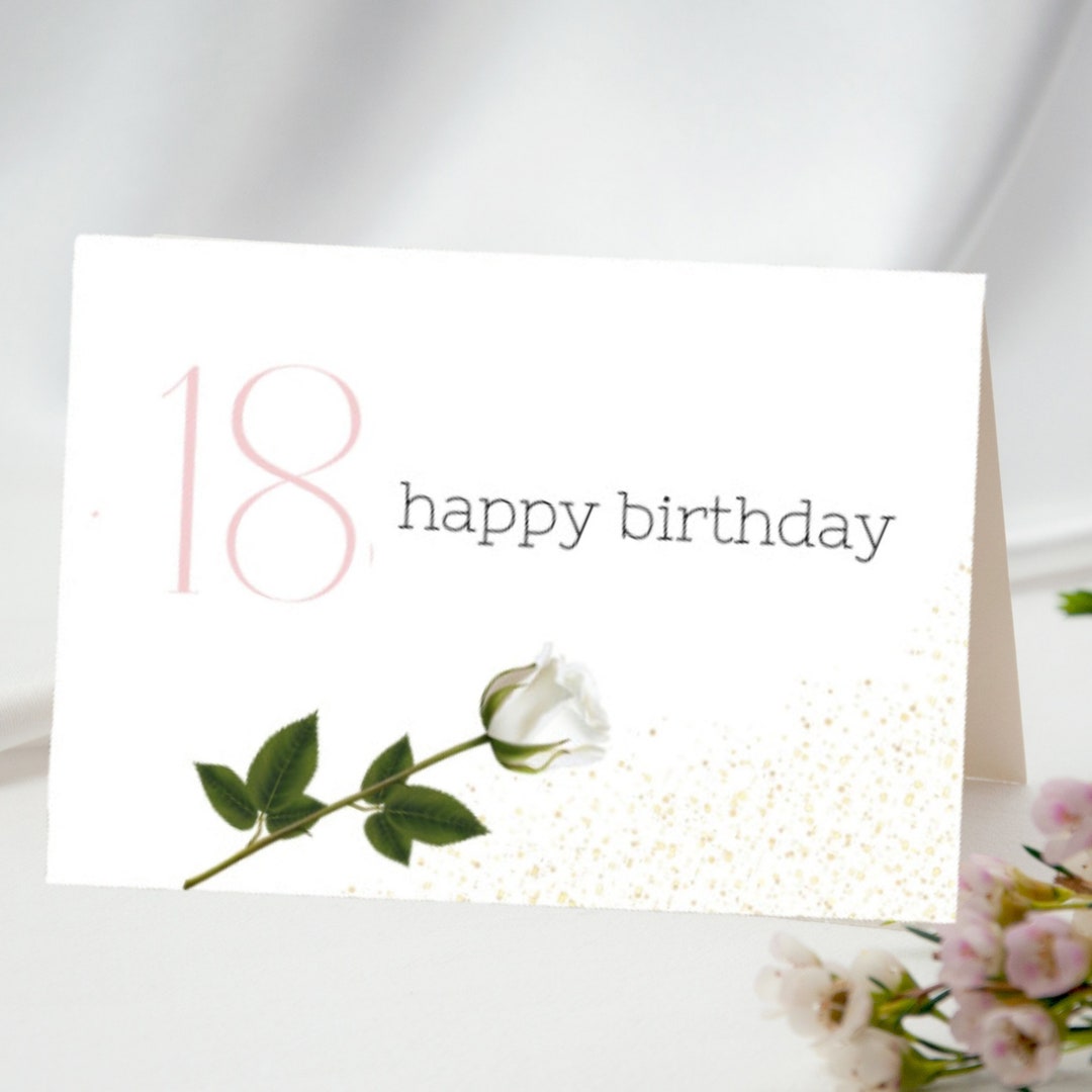 18 Birthday Card for Her Printable - Etsy