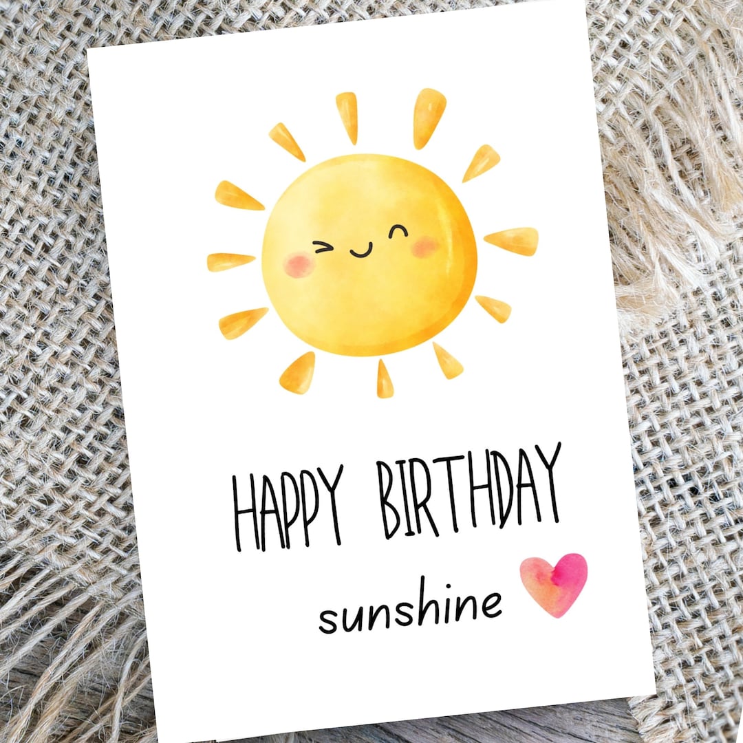 Sunshine Birthday Card Printable - Etsy