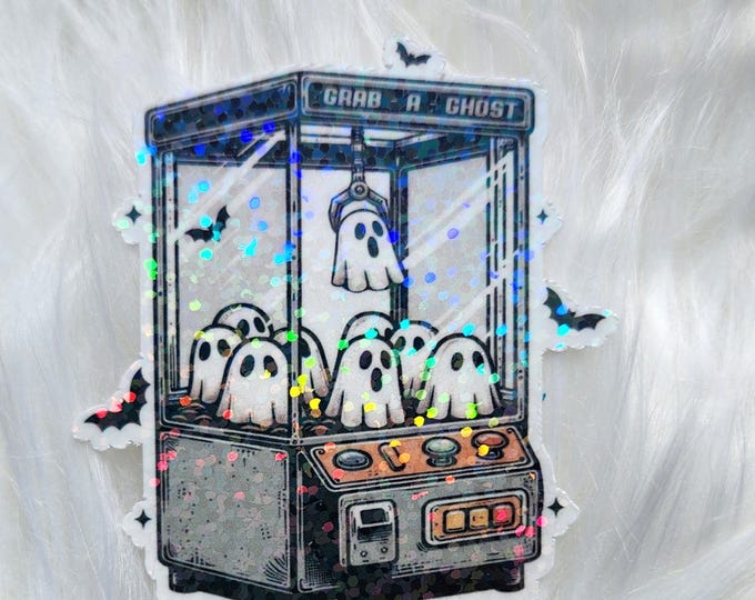Ghost Claw Machine Sticker, Vinyl Water Resistant Sticker, iPad Sticker ...