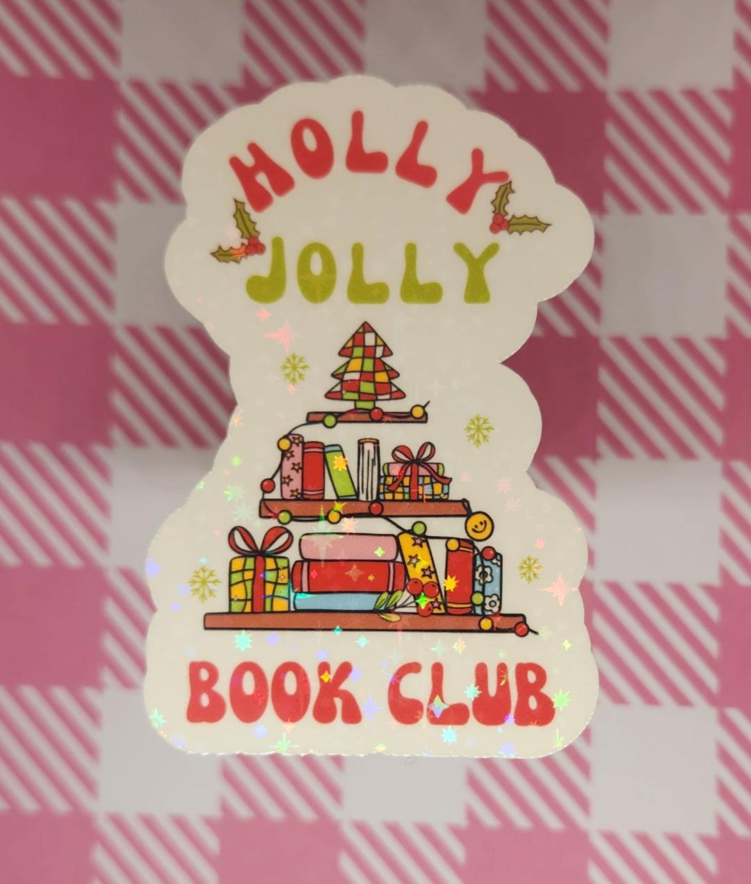 Holly Jolly Book Club Bookish Sticker, Reader, Kindle Sticke, Fiction ...