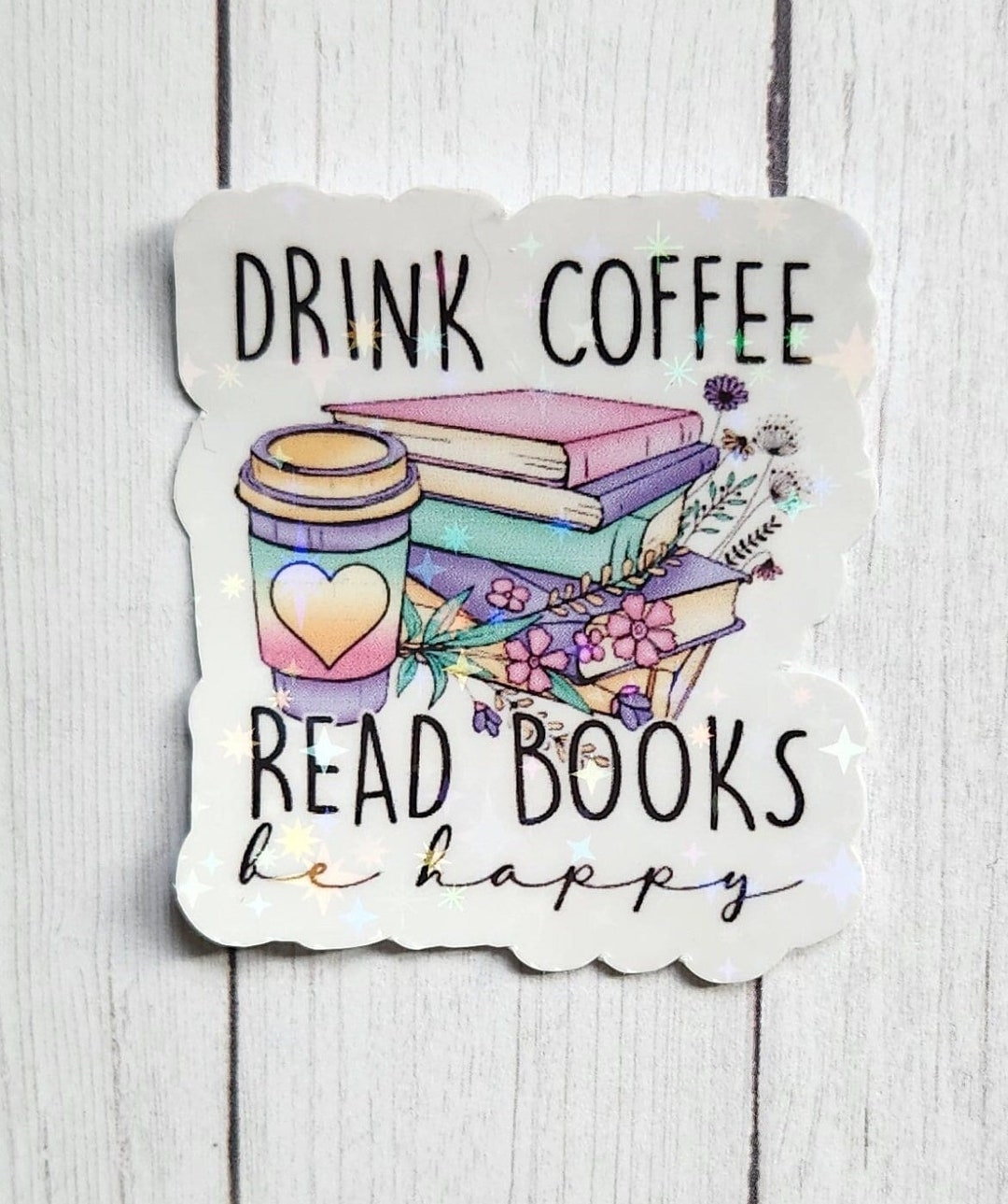Books and Coffee, Bookish Sticker, Kindle, Coffee Drinker, Water ...