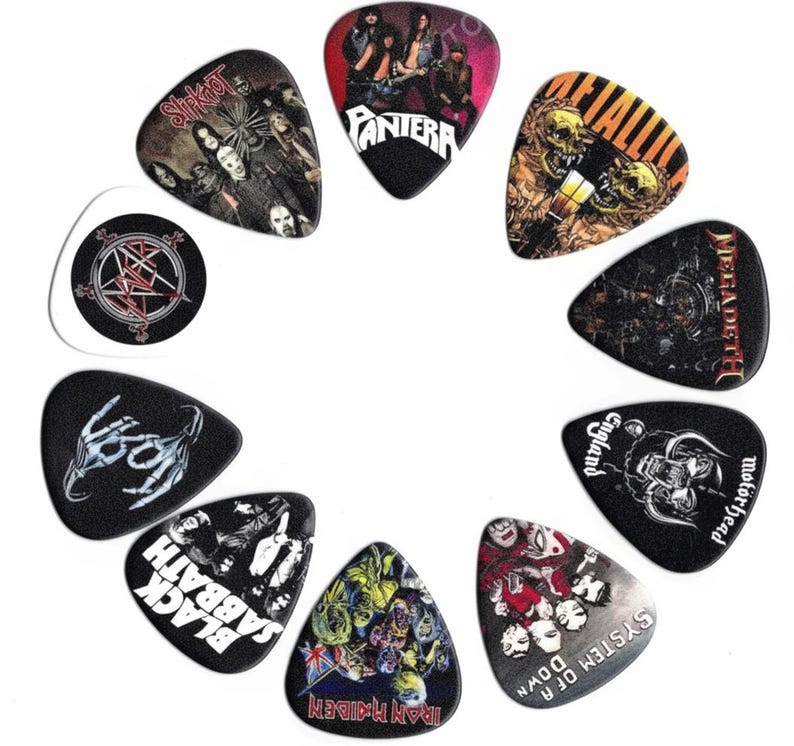 Metal Band Guitar Picks (10 Medium) - Etsy