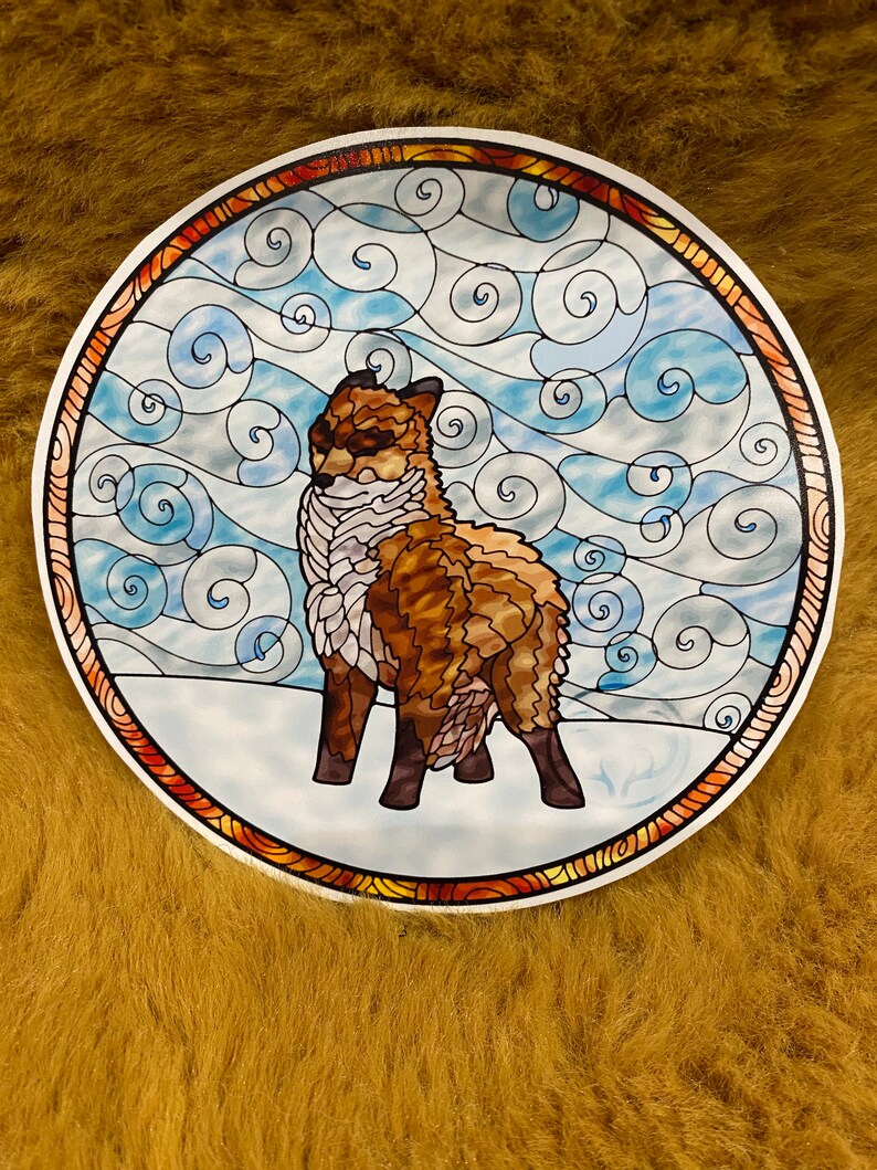 Wimdy Fox Meme Stained Glass Print - Etsy