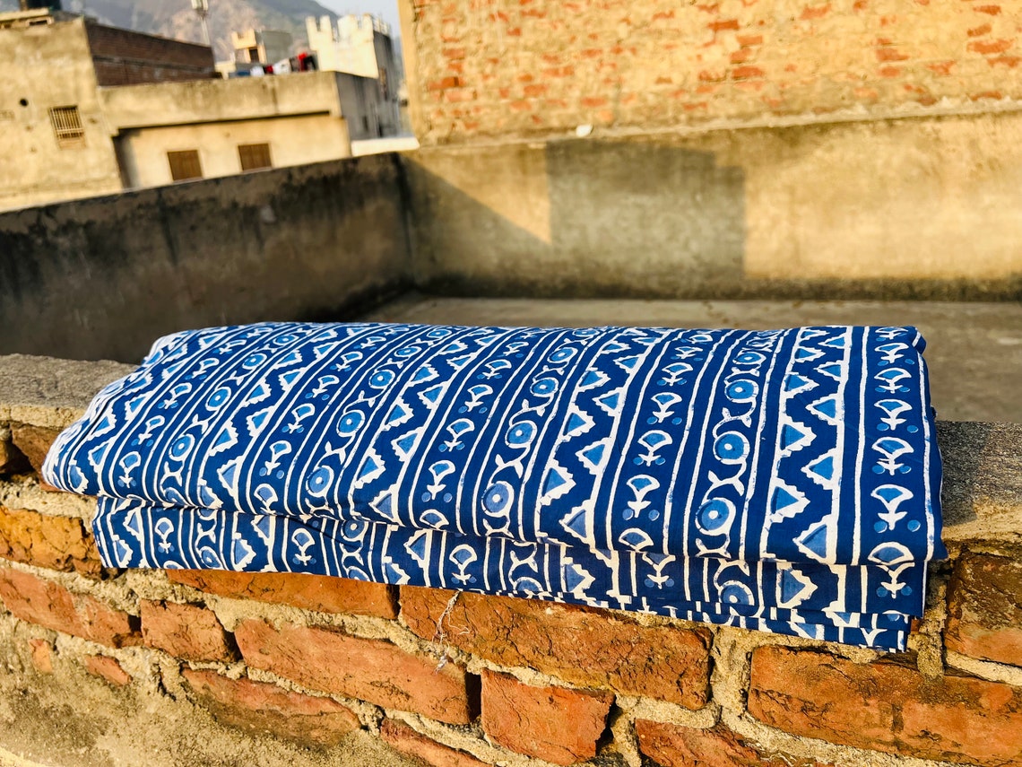 Hand Block Print Indigo , Hand Print Fabric , Jaipur Fabric , Indigo ...