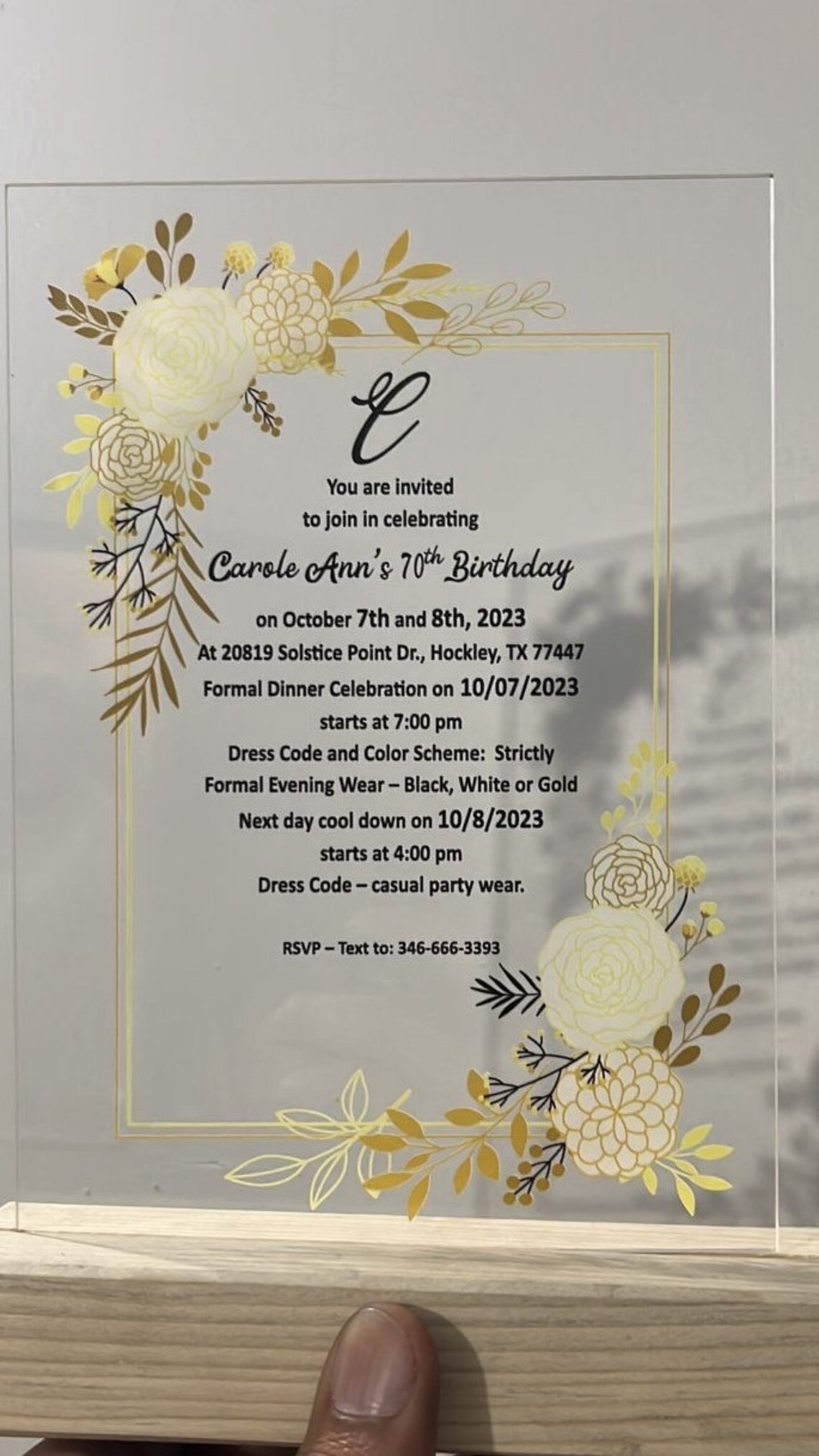 Custom Acrylic Invitations Cards, UV Printing, Laser Cutting, Custom ...