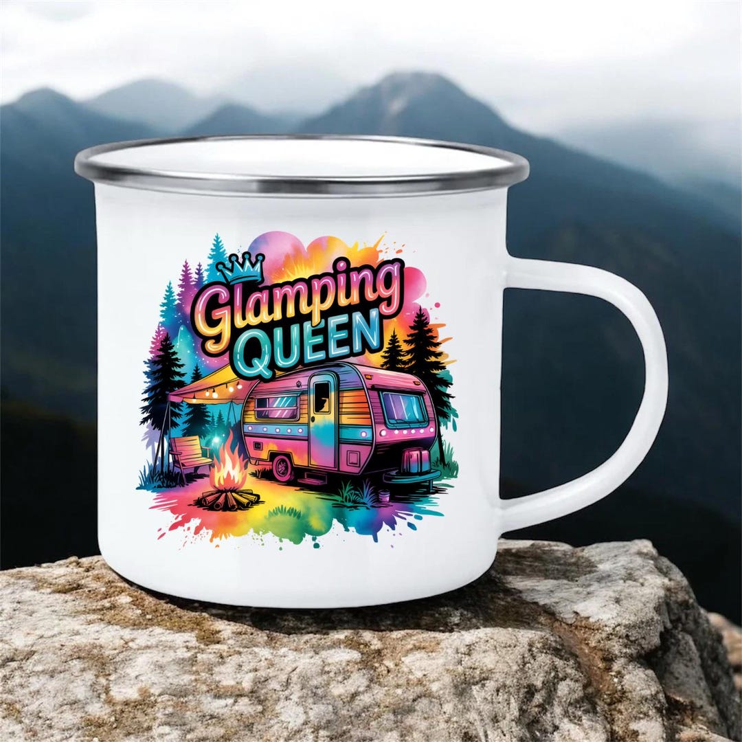 Glamping Queen | 12oz Enamel Mug - Etsy