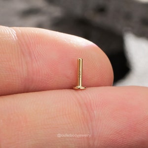 14K Solid Gold 16G Internally Threaded Posts 5,6,8,10mm Replacement ...