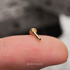 14K Solid Gold 16G Internally Threaded Posts 5,6,8,10mm Replacement ...