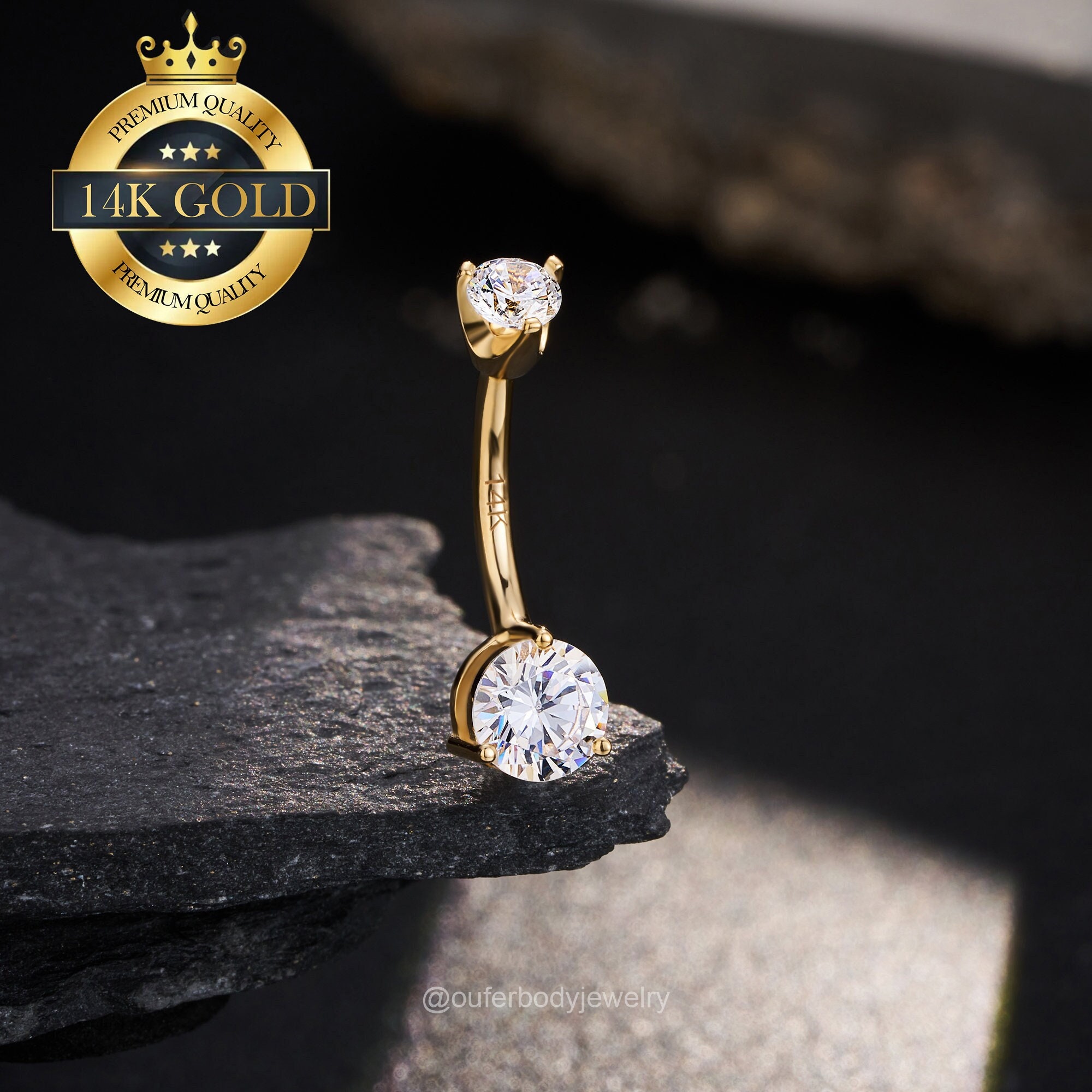 18k gold belly bar store