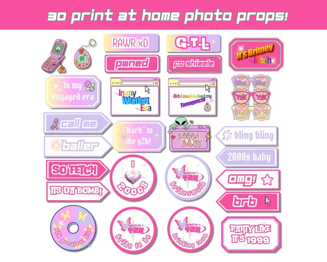 Bach to Y2K Bachelorette 30 Photo Props 2000s Selfie Props Funny Sign ...