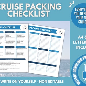 Cruise Packing Checklist Printable Complete and Blank Cruise Packing ...