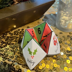 Christmas Fortune Teller Cootie Catcher: Holiday Jokes, Scavenger Hunt ...