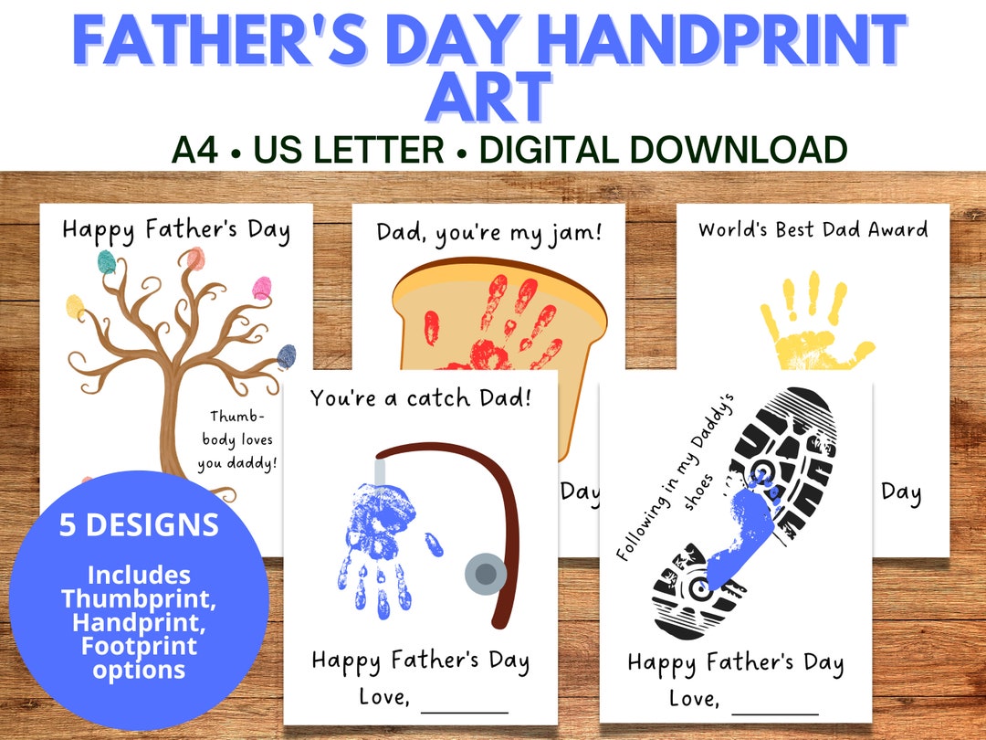 Father's Day Handprint Art Fathers Day Gift for Dad Child Handprint ...