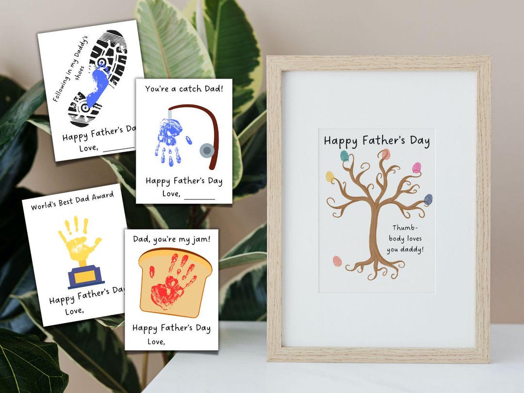 Father's Day Handprint Art Fathers Day Gift for Dad Child Handprint ...