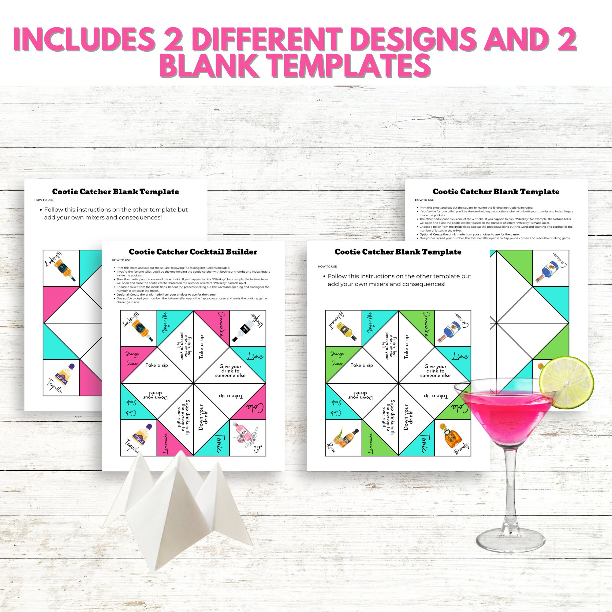 Adult Drinking Game Fortune Teller Cootie Catcher Chatterbox INSTANT ...