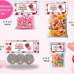 Coworker Valentines Day Treat Bag Toppers Treat Tags, Gift Tags for DIY ...